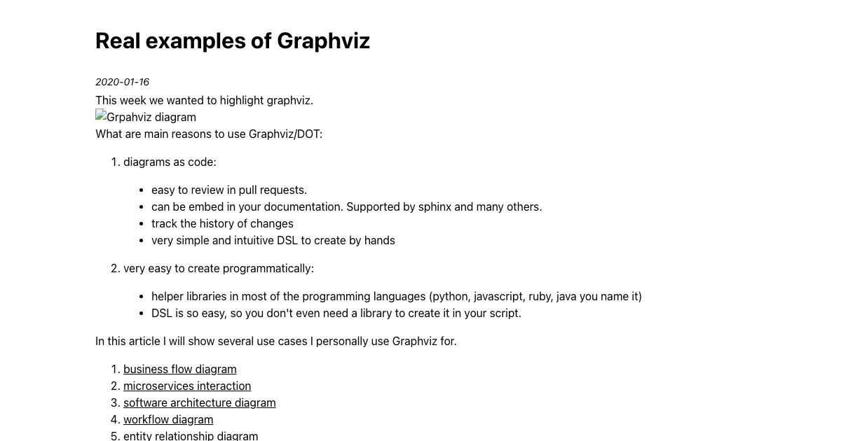 Real examples of Graphviz