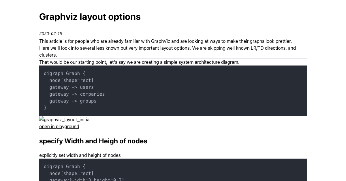 Graphviz layout options