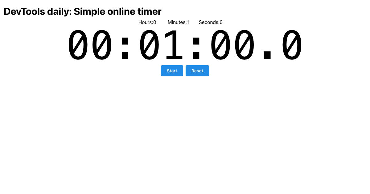 DevTools daily: Simple online timer