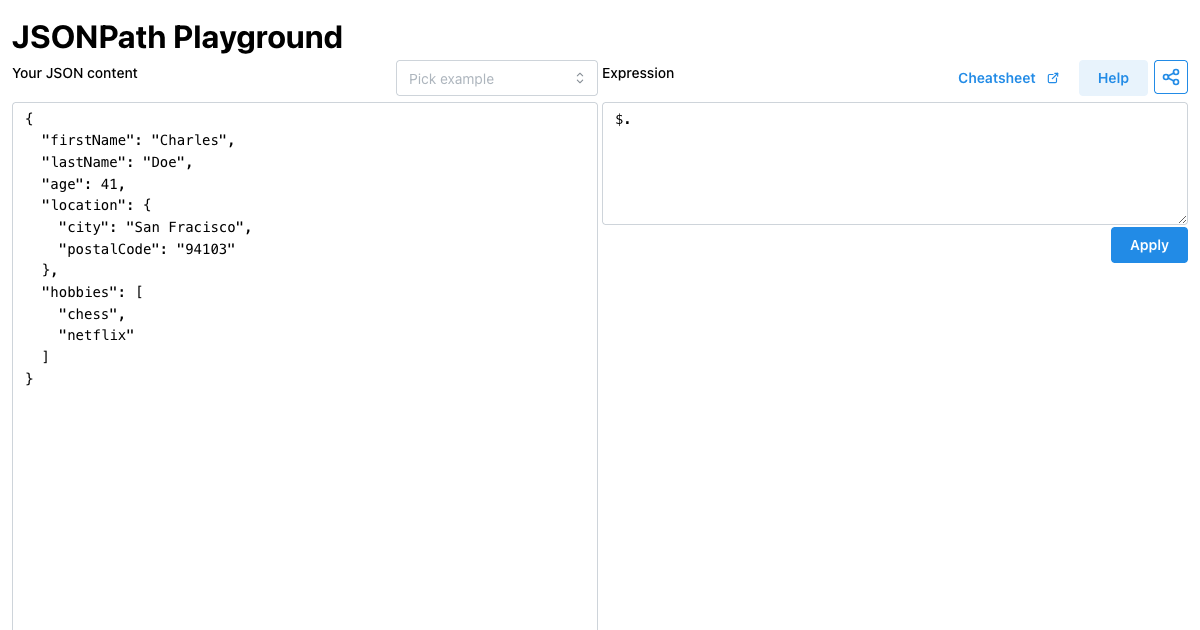 JSONPath Playground