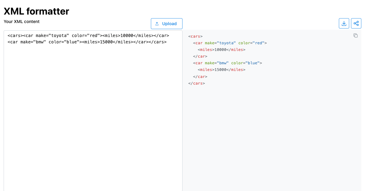 XML formatter